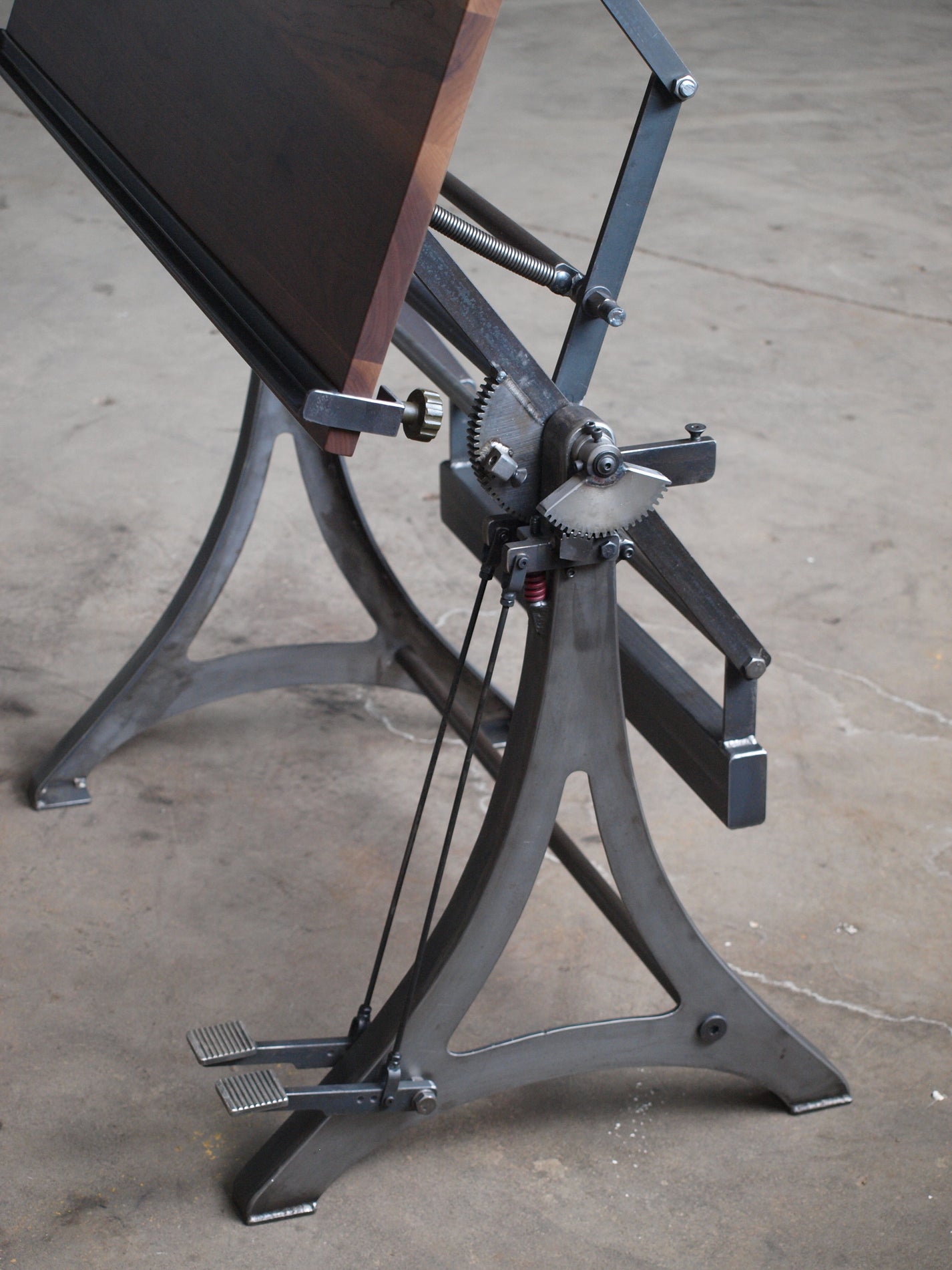 Walnut Drafting table Lift and Tilt Desk made in the USA – Campos Iron ...